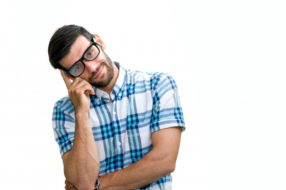 Free Stock Photo of Handsome guy thinking - isolated on white ...