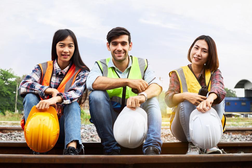 Free Stock Photo of Portrait of rail transport specialist engineers on ...