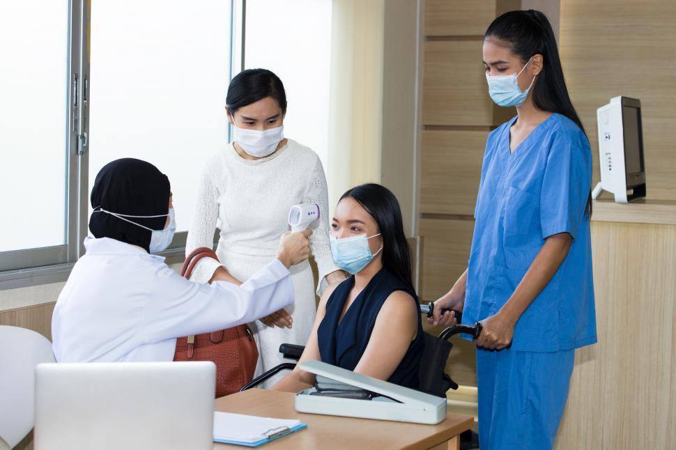 Free Stock Photo of Taking body temperature to measure fever ...