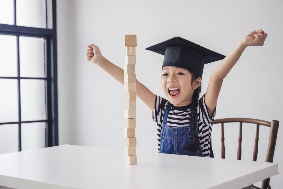 Free Stock Photo of Little girl celebrates accomplishment | Download ...