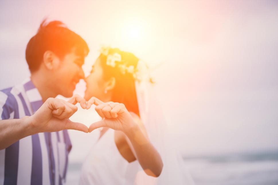 Free Stock Photo of Valentines day, Young couple make heart-shaped ...