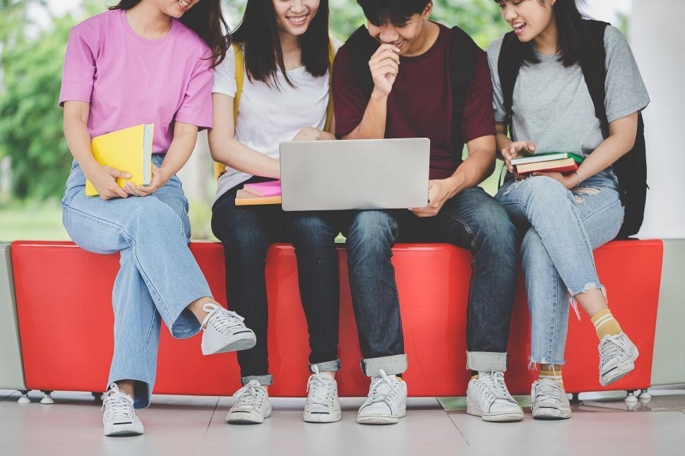 Free Stock Photo of Concept of students use of technology and social ...