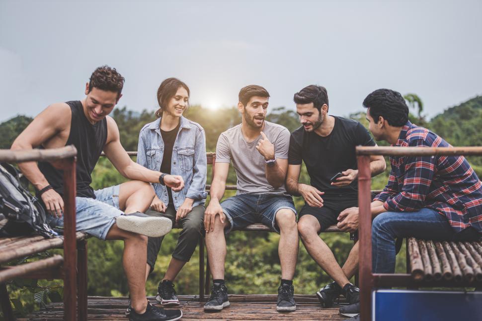 Free Stock Photo of Group of happy campers - adult outdoor activities ...