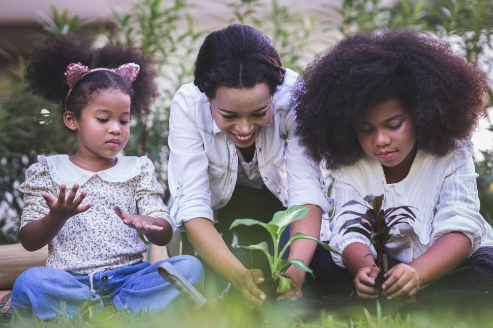 Happy Family In Garden