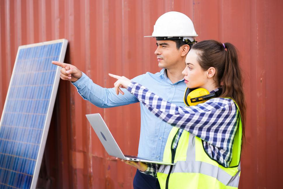 Free Stock Photo of Engineer foreman working and discussing solar ...