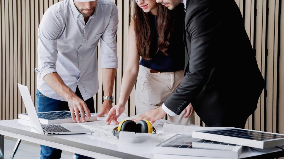 Free Stock Photo of People discussing solar technology plans | Download ...