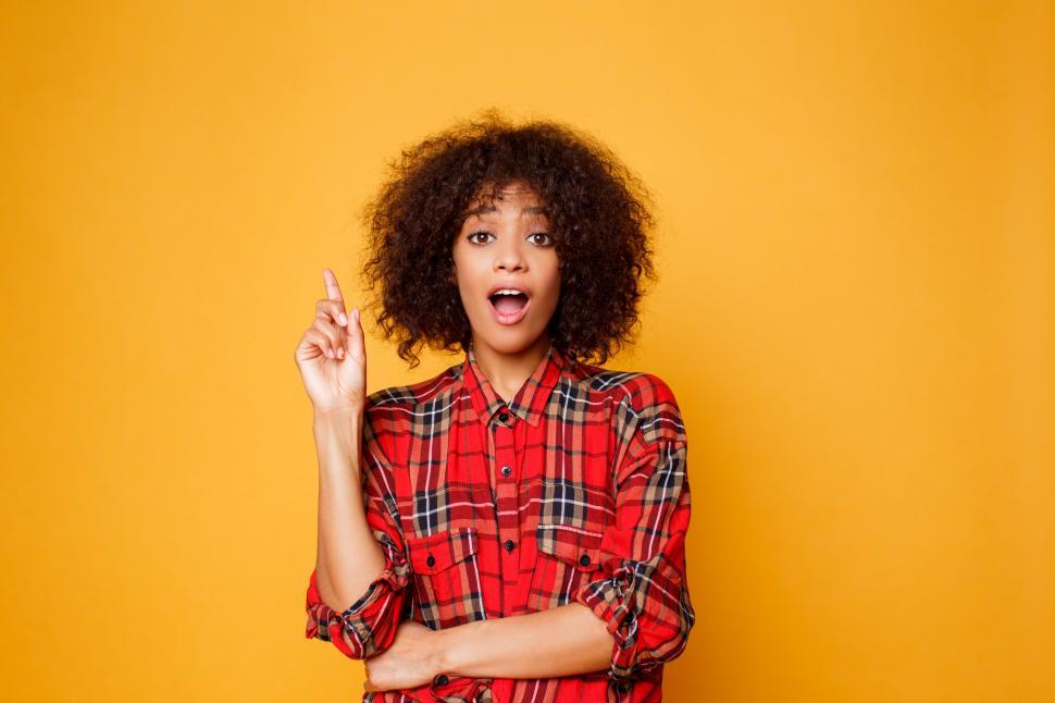 Female Pointing Finger Up