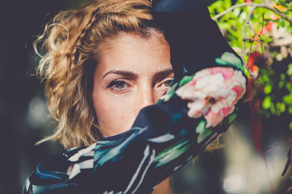Free Stock Photo of a young blonde boho model in a natural background ...