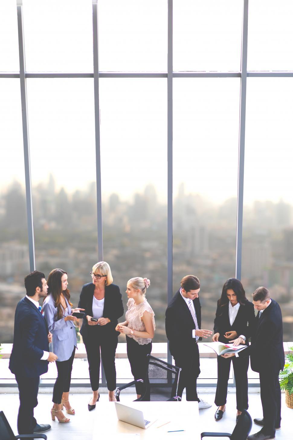 Free Stock Photo of Top view group of multiethnic business men and ...