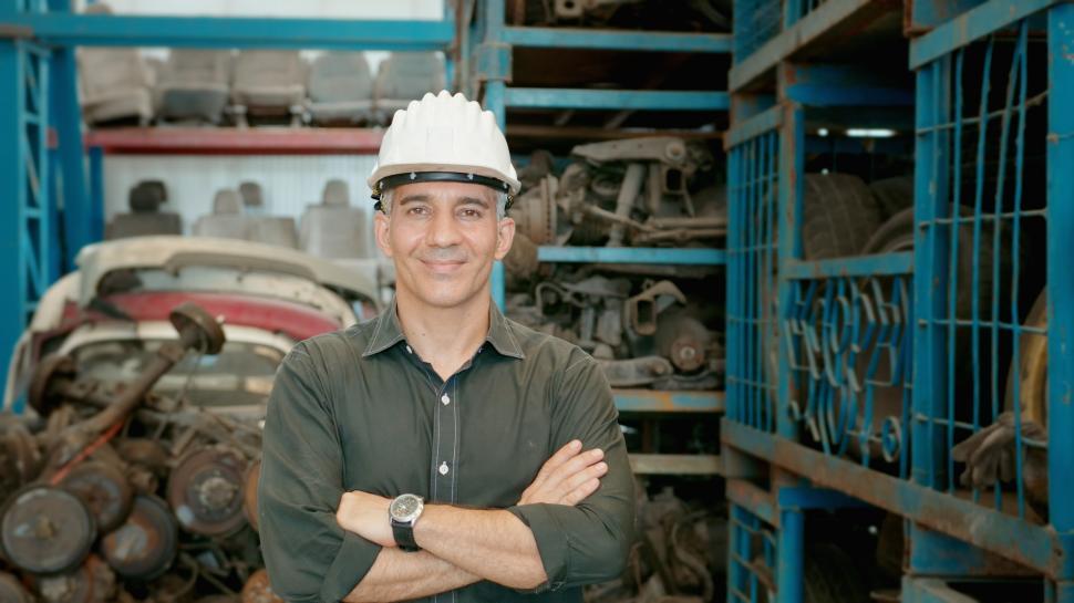 Free Stock Photo of Caucasian Engineer standing in heavy industry ...
