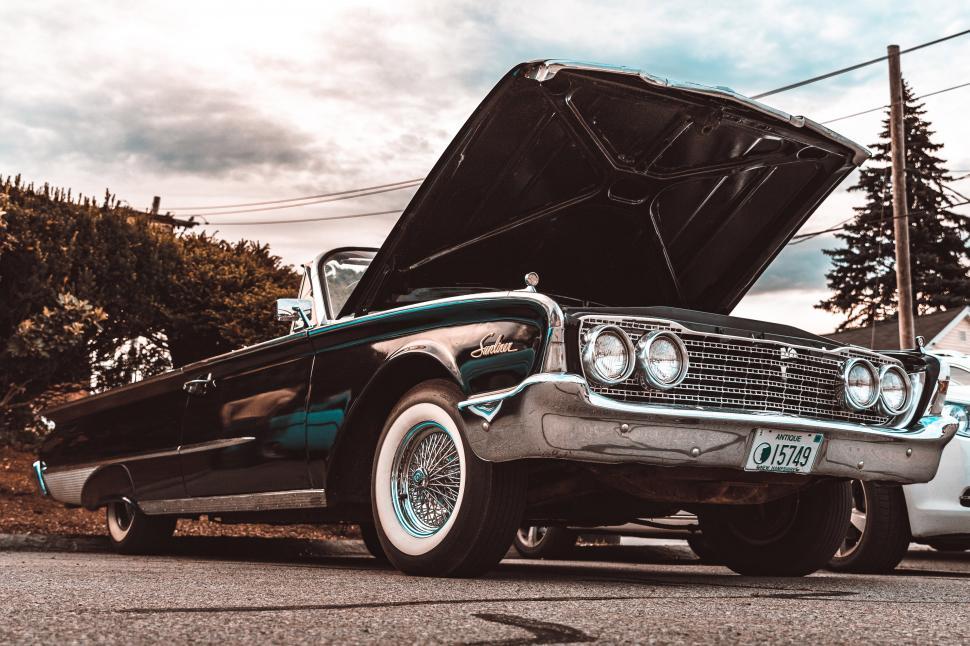 Free Stock Photo of Photo of a car with its hood open on the side of ...