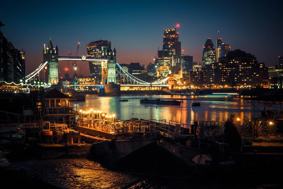 Free Stock Photo of A bridge over water with lights at night | Download ...