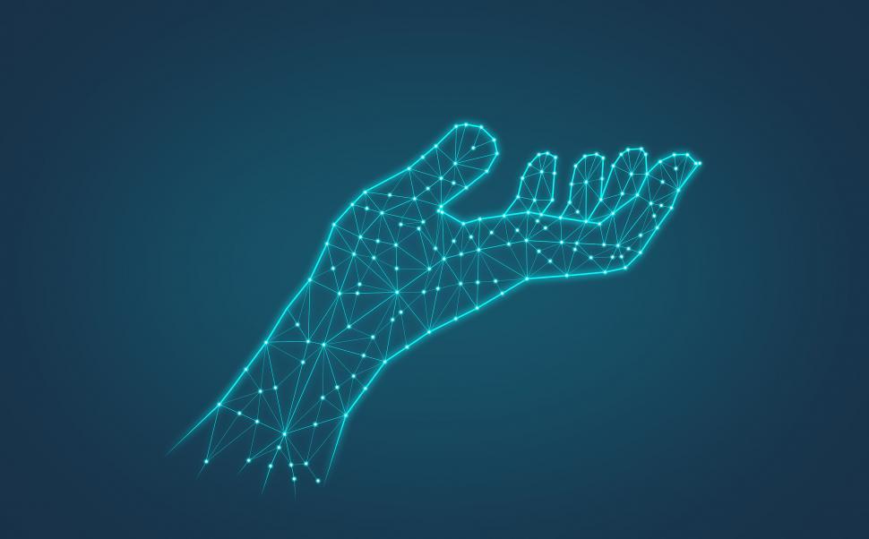 Free Stock Photo of Digital Open Hand - Conceptual Illustration ...