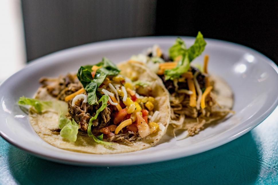 Free Stock Photo of A plate of tacos on a blue surface | Download Free ...
