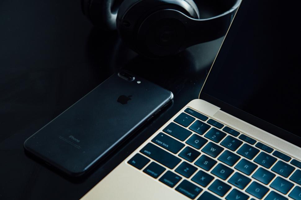 Free Stock Photo of A laptop and phone on a table | Download Free ...