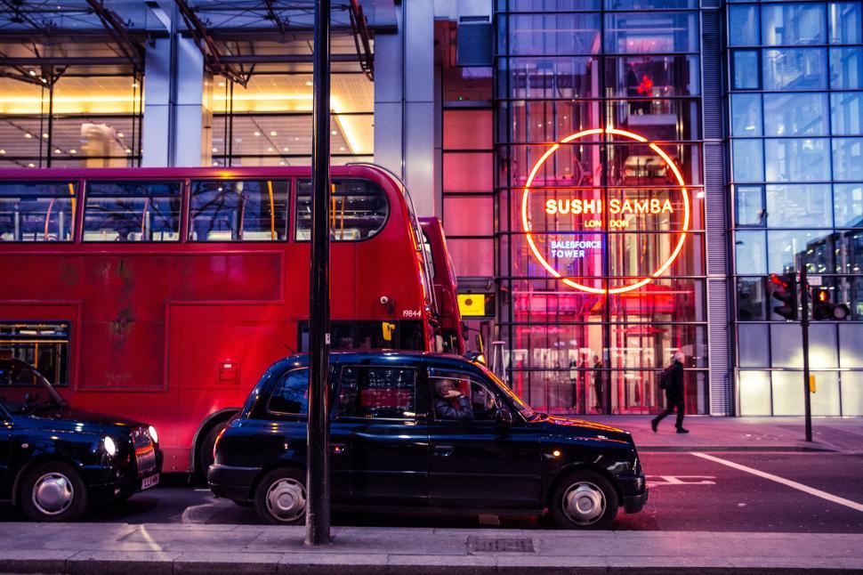 Free Stock Photo of A double decker bus and cars on a street | Download ...