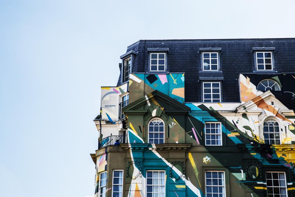 Free Stock Photo of A multicolored building with a blue sky | Download ...