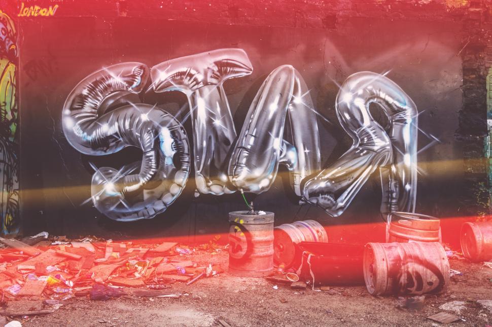 Free Stock Photo of A silver balloon painting, spelling out STAR ...