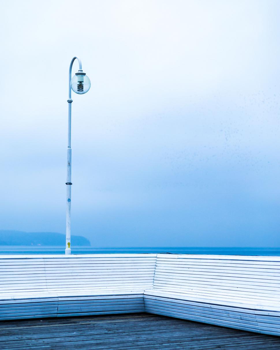 Free Stock Photo of A white bench and a lamp post | Download Free ...