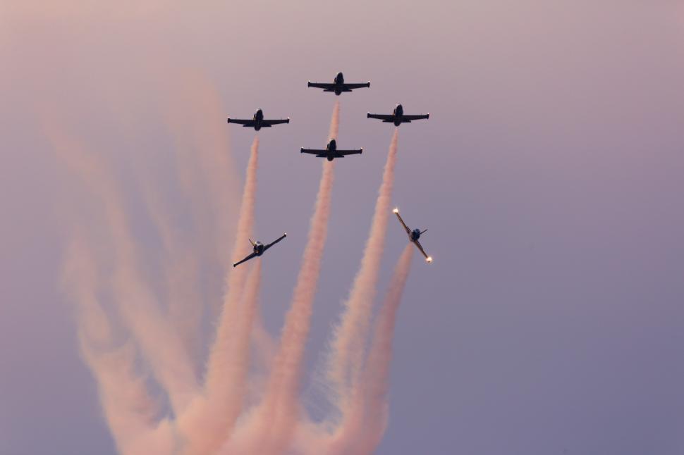 Free Stock Photo of A group of airplanes flying in formation | Download ...