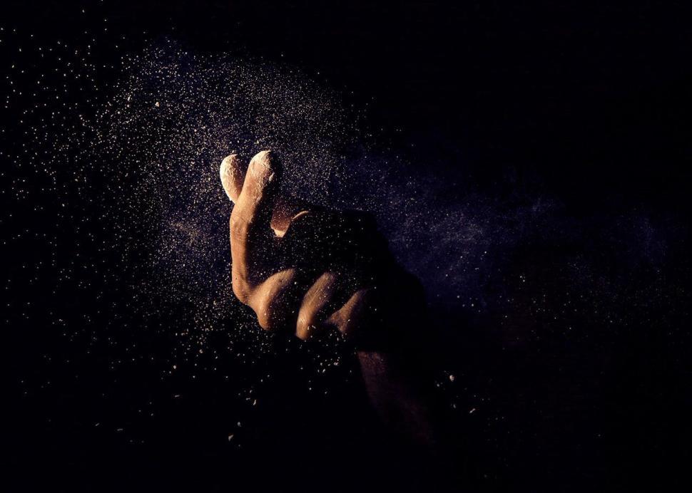 Free Stock Photo of A hand with a white powder in the air | Download ...