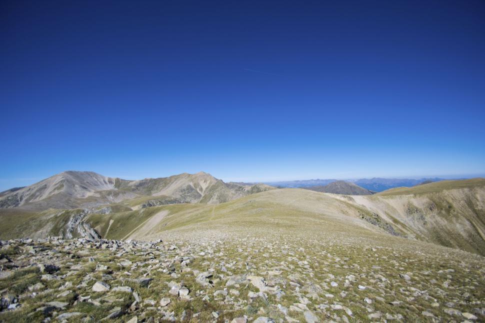 Free Stock Photo of View of a Mountain Range From the Top of a Hill ...