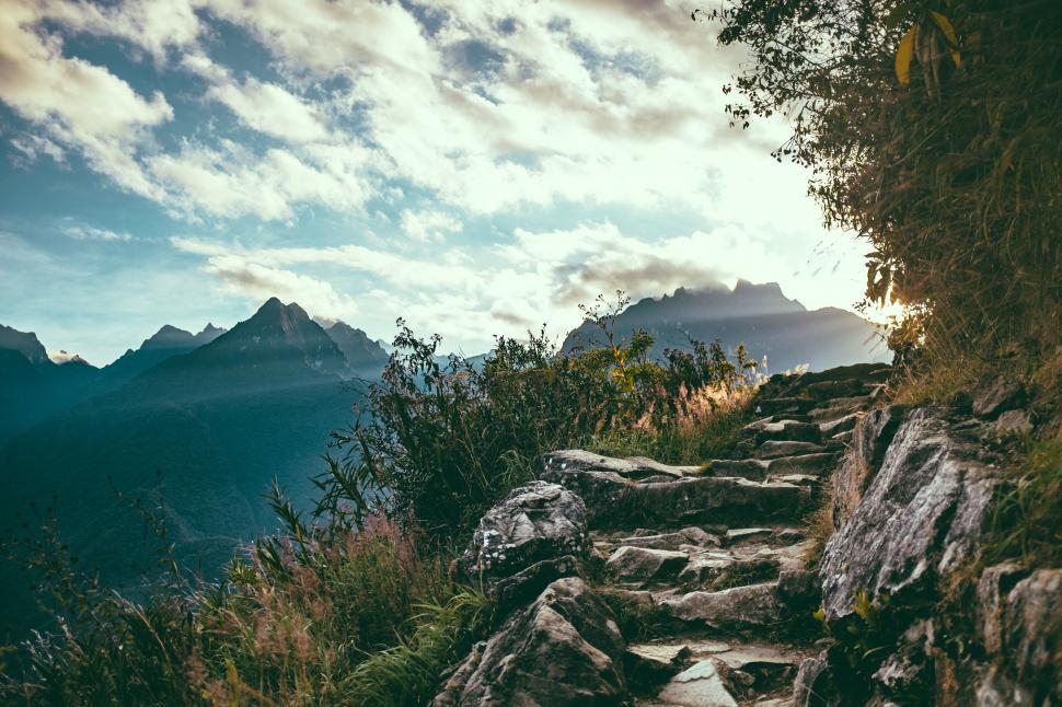 Free Stock Photo of A stone path leading to a mountain | Download Free ...