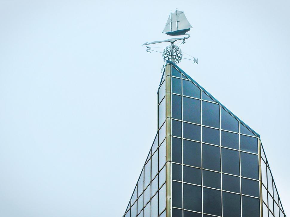 Free Stock Photo of Sailing ship weathervane on glass building ...