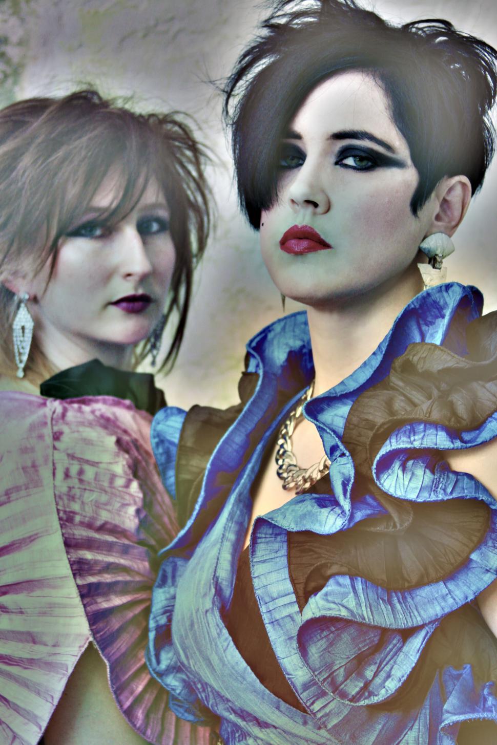 Free Stock Photo of Stylized photo of two women in avant-garde attire ...