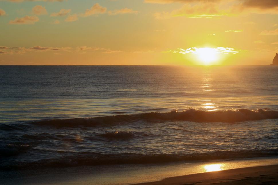 Free Stock Photo of Sunset over the ocean with waves | Download Free ...