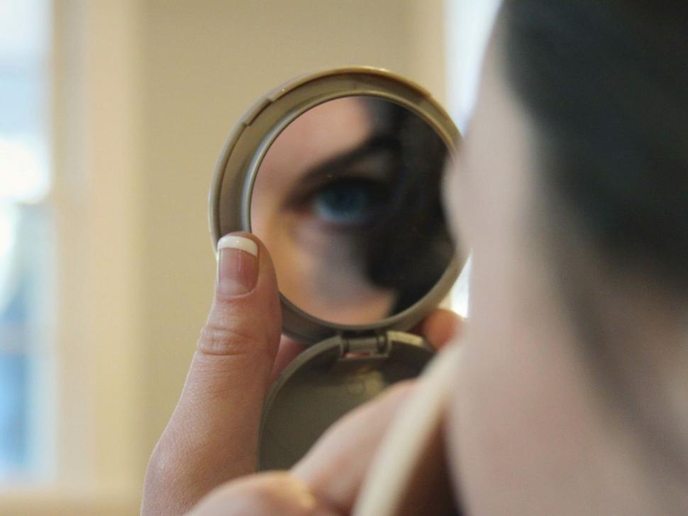 Free Stock Photo of Close-up of eye in compact mirror | Download Free ...