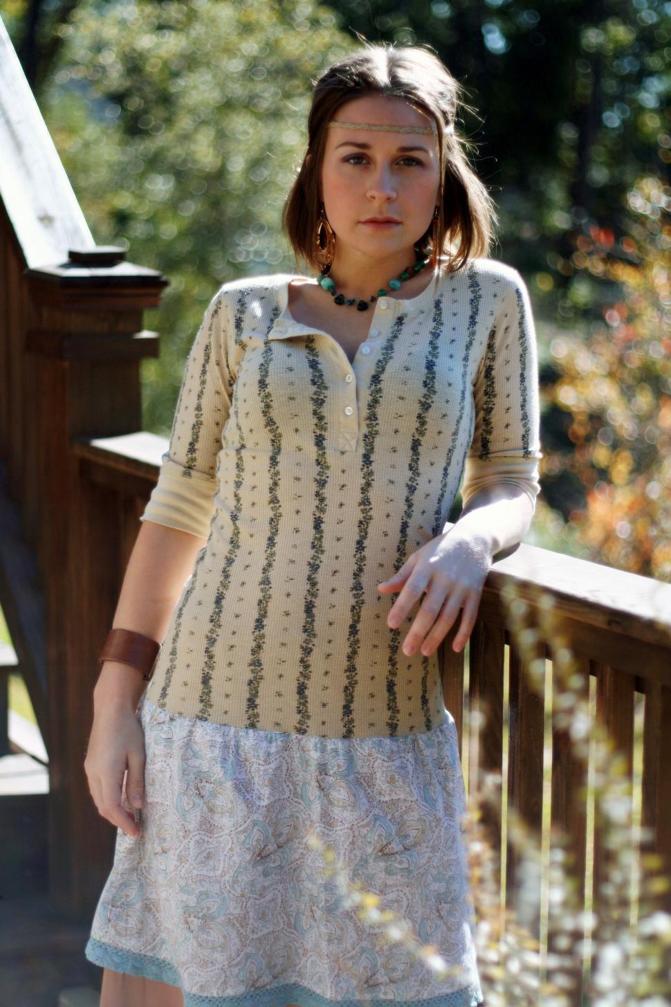 Free Stock Photo of Casual woman in sunlight with fall backdrop ...