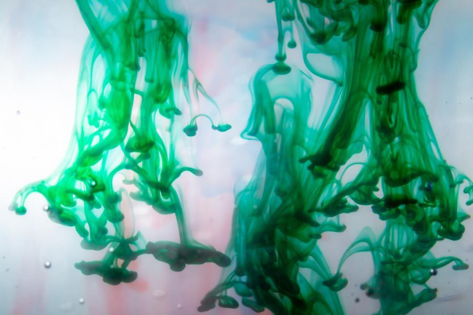 Free Stock Photo of Abstract green ink patterns in water | Download ...
