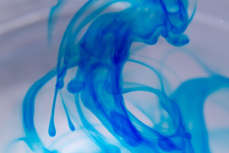 Free Stock Photo of Blue ink spirals in white water | Download Free ...