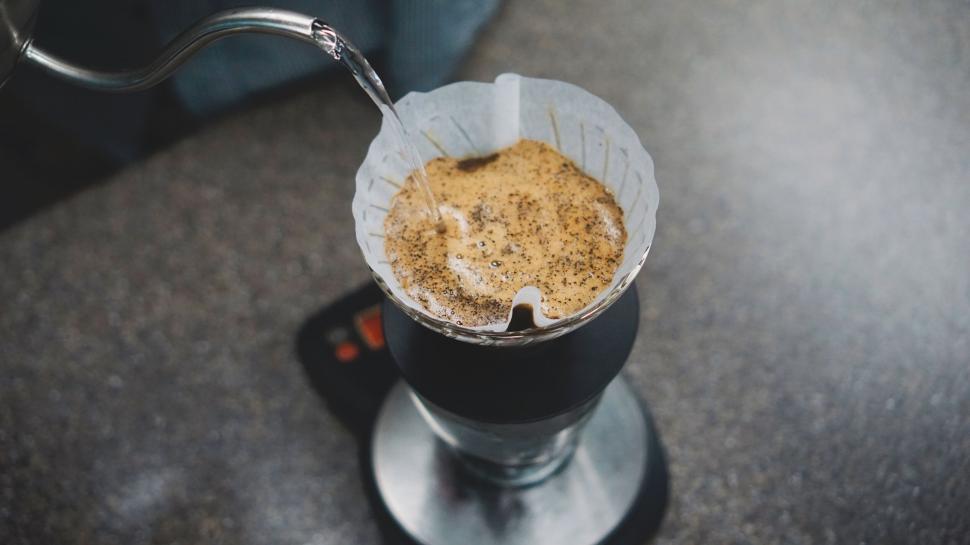 Free Stock Photo of Coffee brewing in a manual dripper | Download Free ...