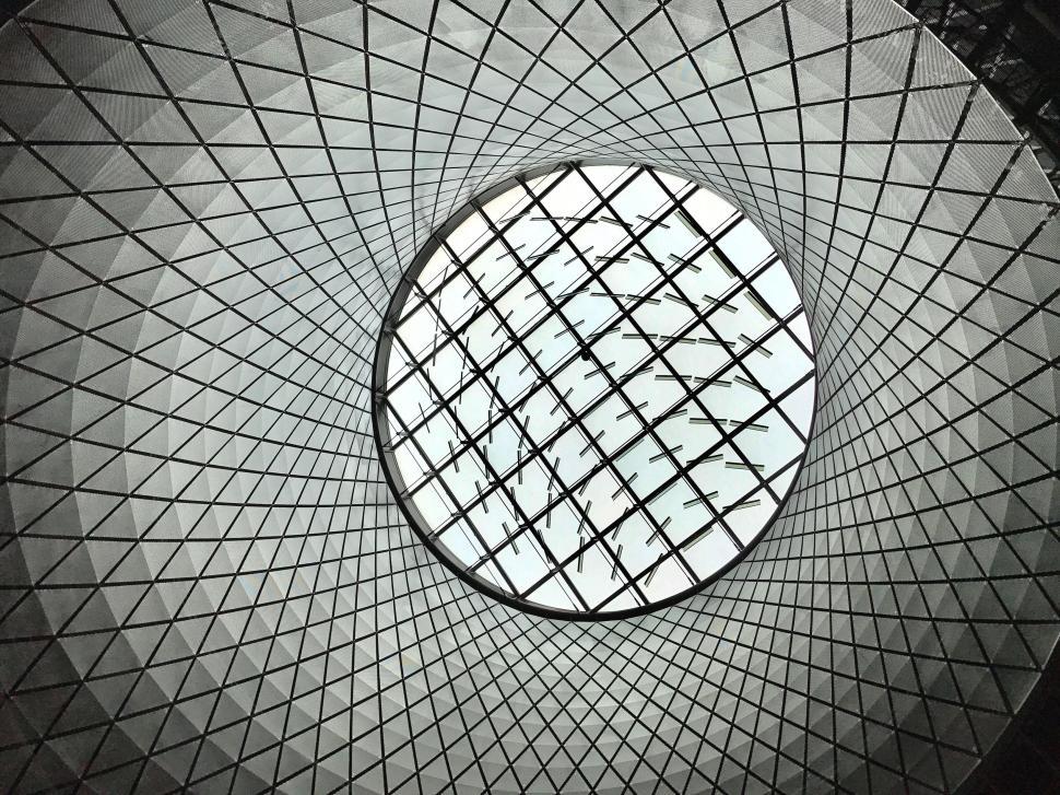 Free Stock Photo of Geometric ceiling pattern with glass dome ...