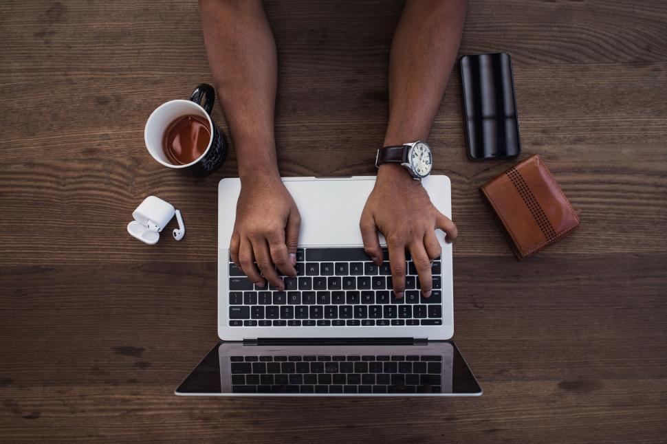 Free Stock Photo of Bird s-eye view of a person s workspace | Download ...