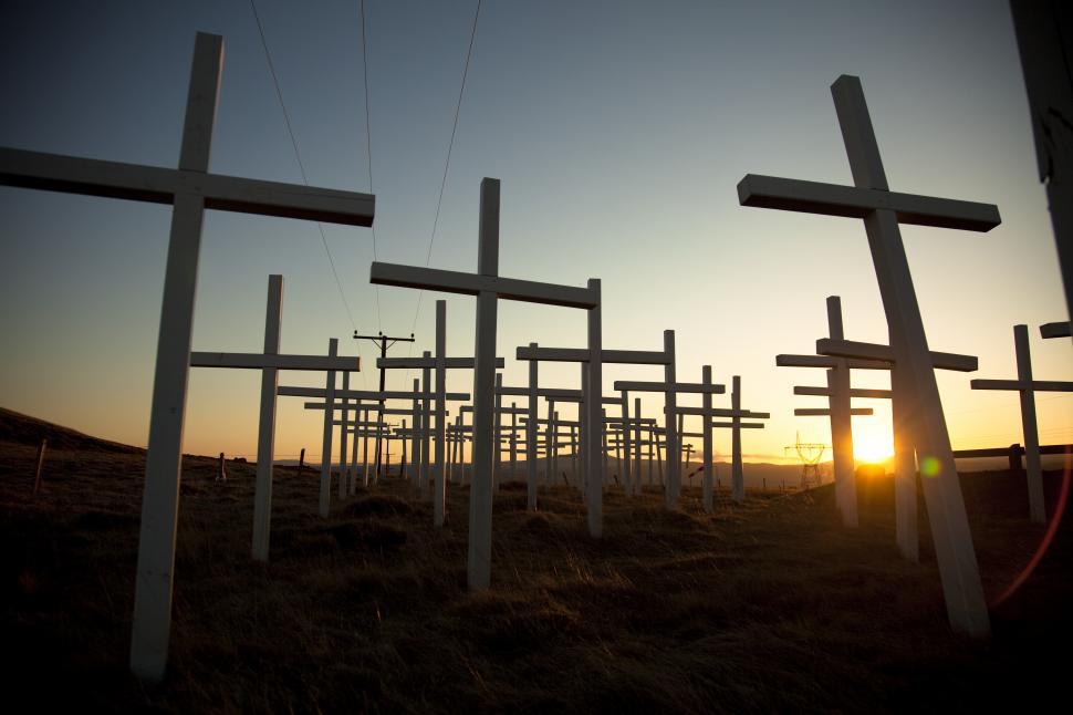 Free Stock Photo of A group of white crosses in a field | Download Free ...