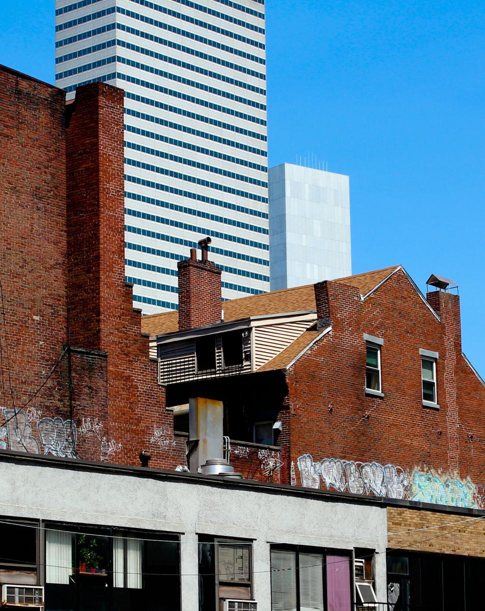 Free Stock Photo of Urban skyline intersecting historic building ...