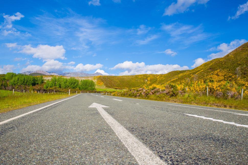Free Stock Photo of Open road leading towards mountain range under sky ...