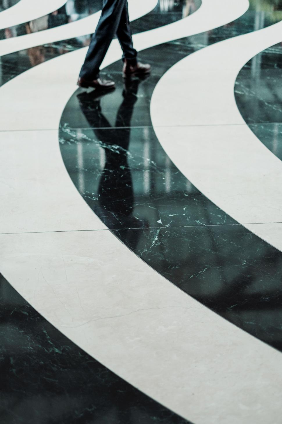 Free Stock Photo of Person walking on a black and white path | Download ...