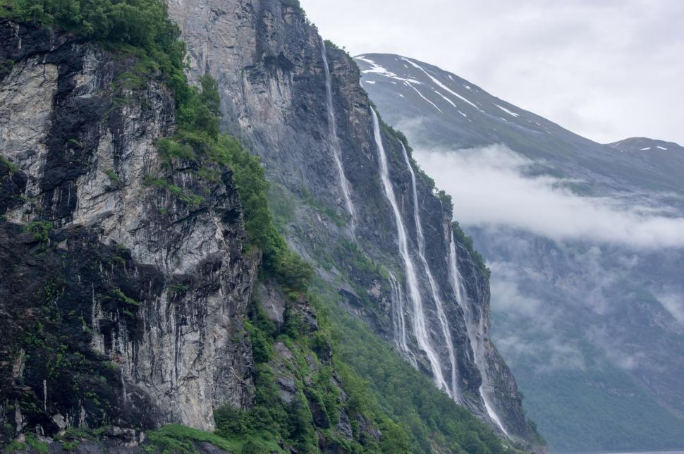 Free Stock Photo of Waterfall cascading down a rocky cliff face ...