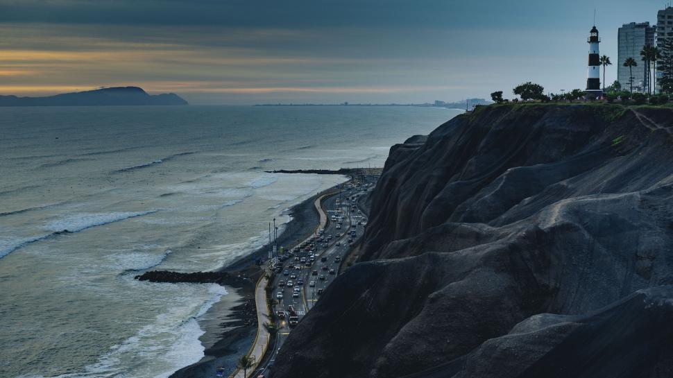 Free Stock Photo of Lighthouse overseeing ocean from cliff | Download ...