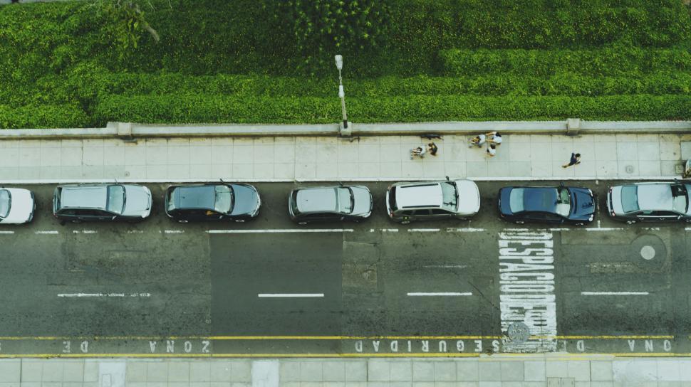 Free Stock Photo of Aerial view of a street with parked cars | Download ...