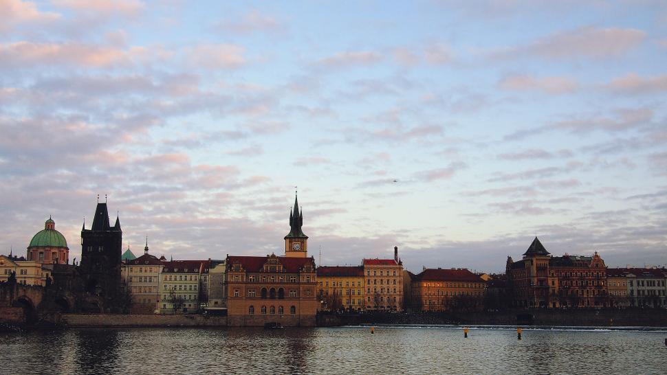 Free Stock Photo of Prague skyline during sunset with landmarks ...