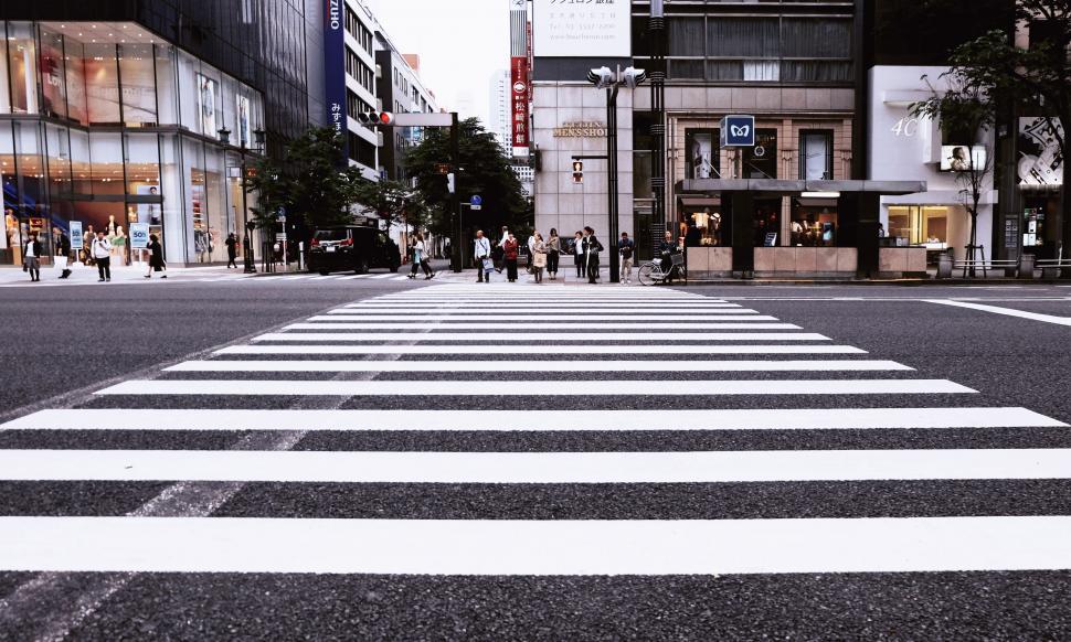 Free Stock Photo of Pedestrians Crossing a Wide City Zebra Crossing ...