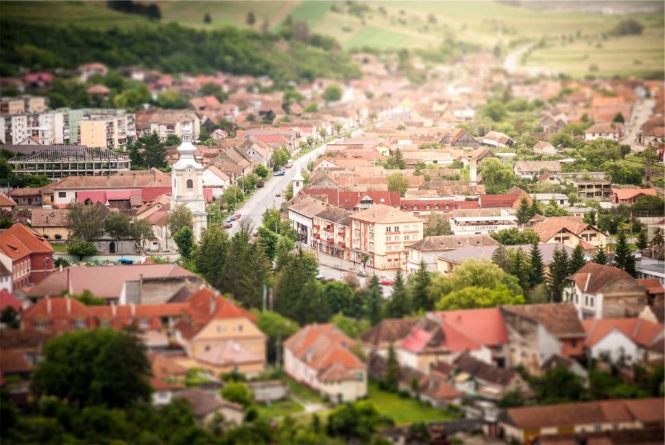 Free Stock Photo of Tilt-shift perspective of a quaint town | Download ...