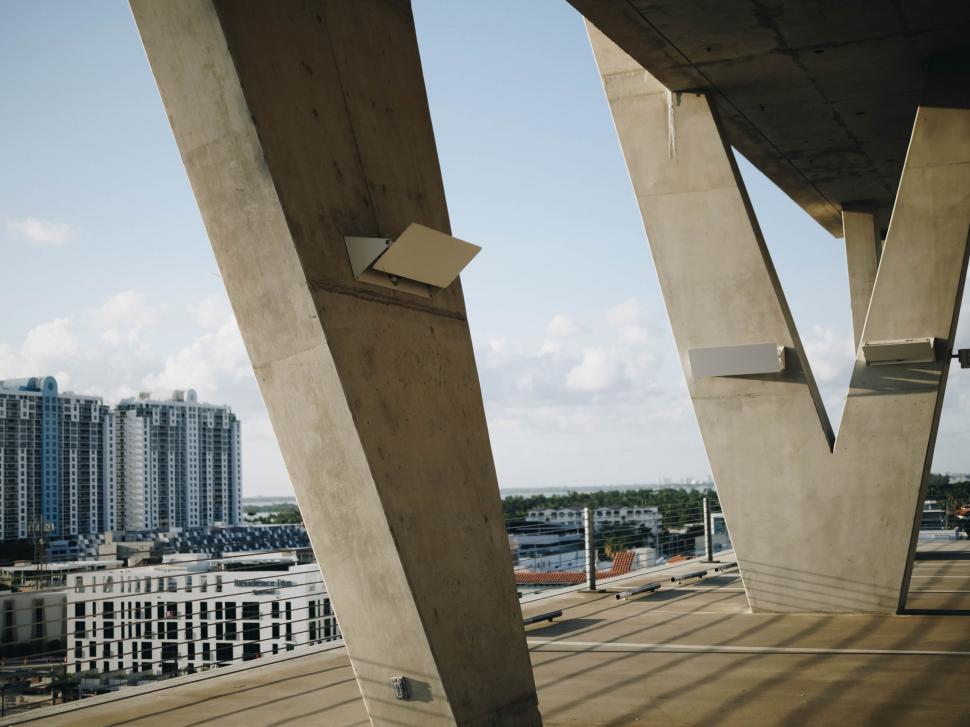 Free Stock Photo of Concrete pillars of a contemporary overpass ...