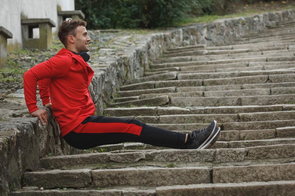 Free Stock Photo of Athlete resting on ancient stone steps | Download ...
