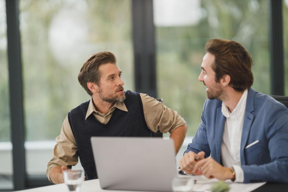 Free Stock Photo of Two businessmen in a serious office talk | Download ...